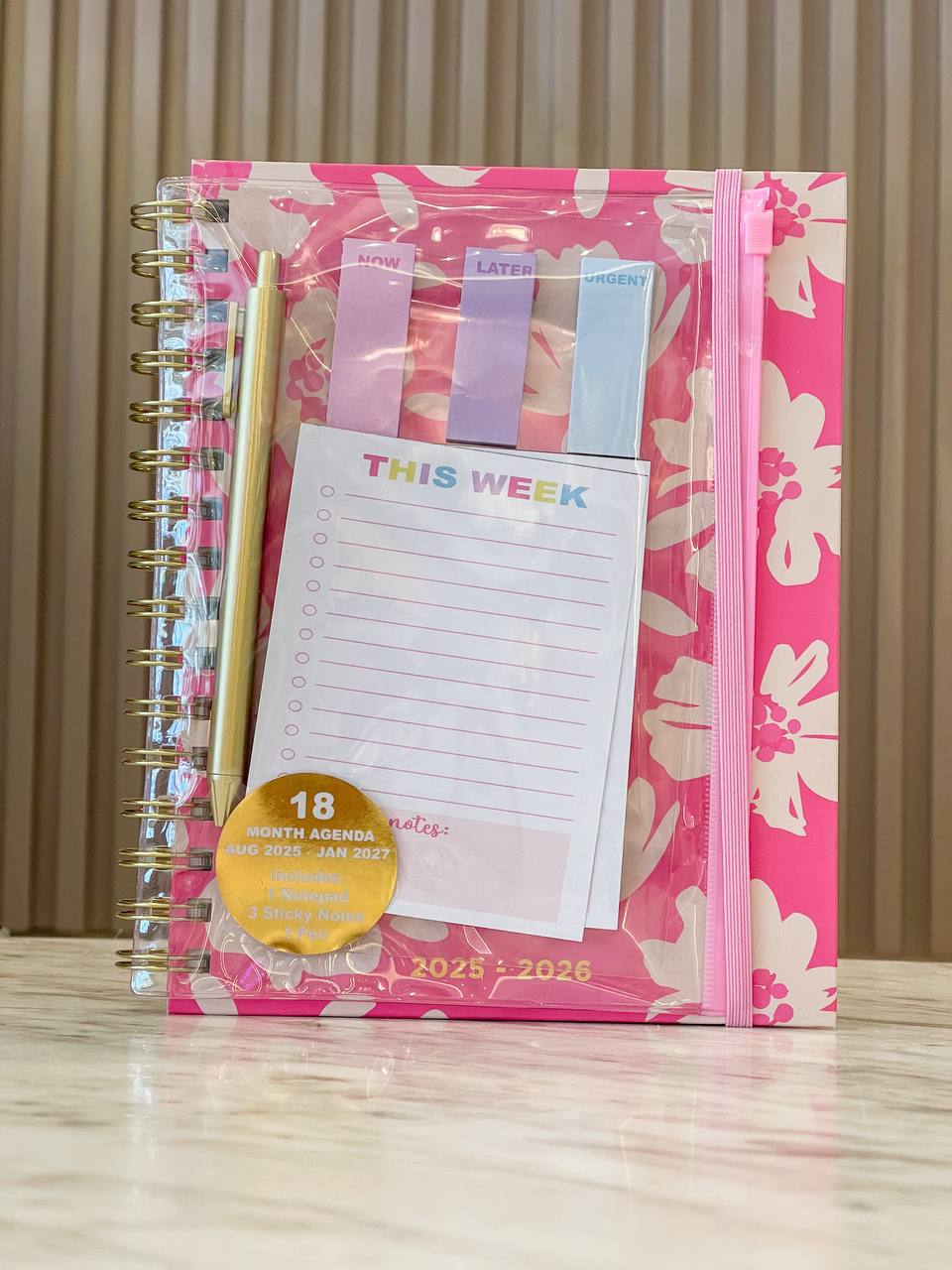 Agenda con lapicero y sticker 18 meses – Amelie Party and Gift